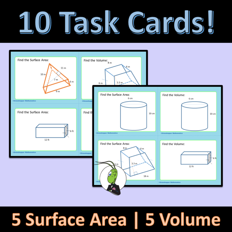 Surface Area and Volume Prisms and Cylinders Task | Made By Teachers