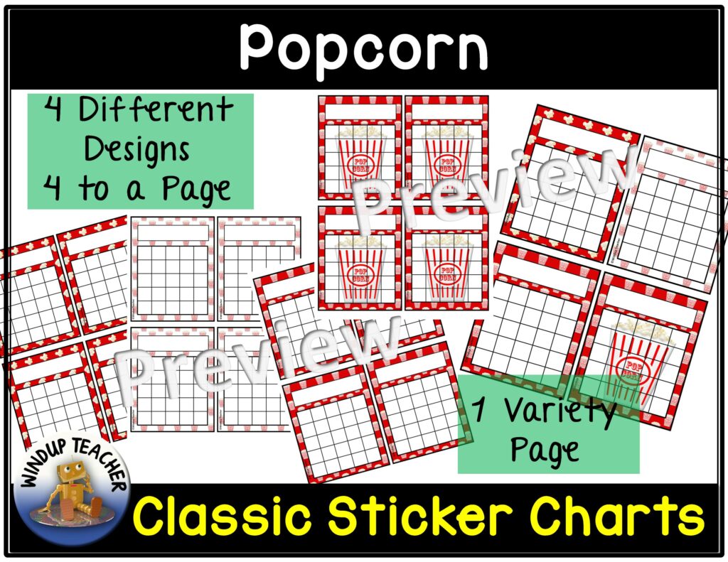 Popcorn Classic Sticker Charts | Made By Teachers