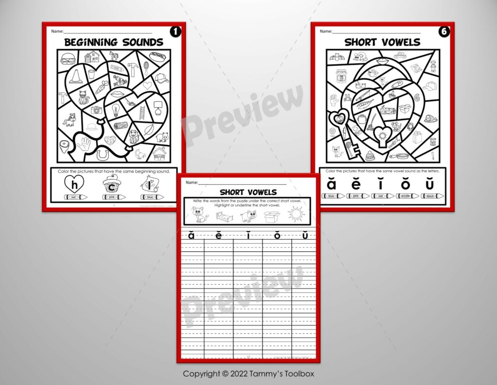 Valentine's Day Coloring Activities for Phonics - Made By Teachers