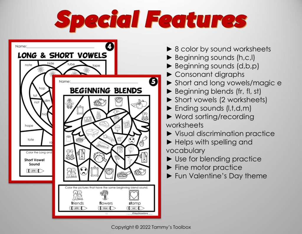 Valentine's Day Coloring Activities for Phonics | Made By Teachers