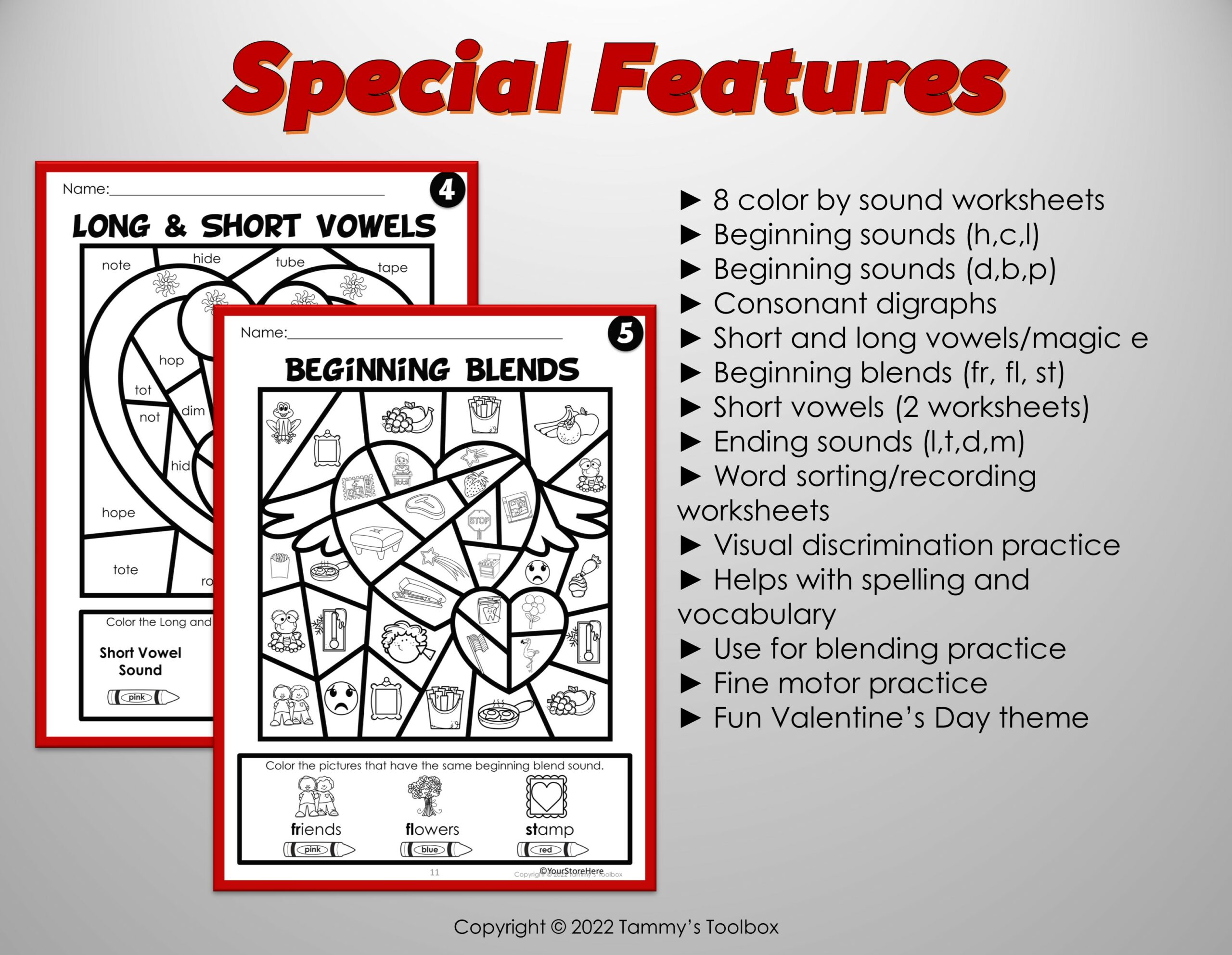 Valentine's Day Coloring Activities for Phonics | Made By Teachers