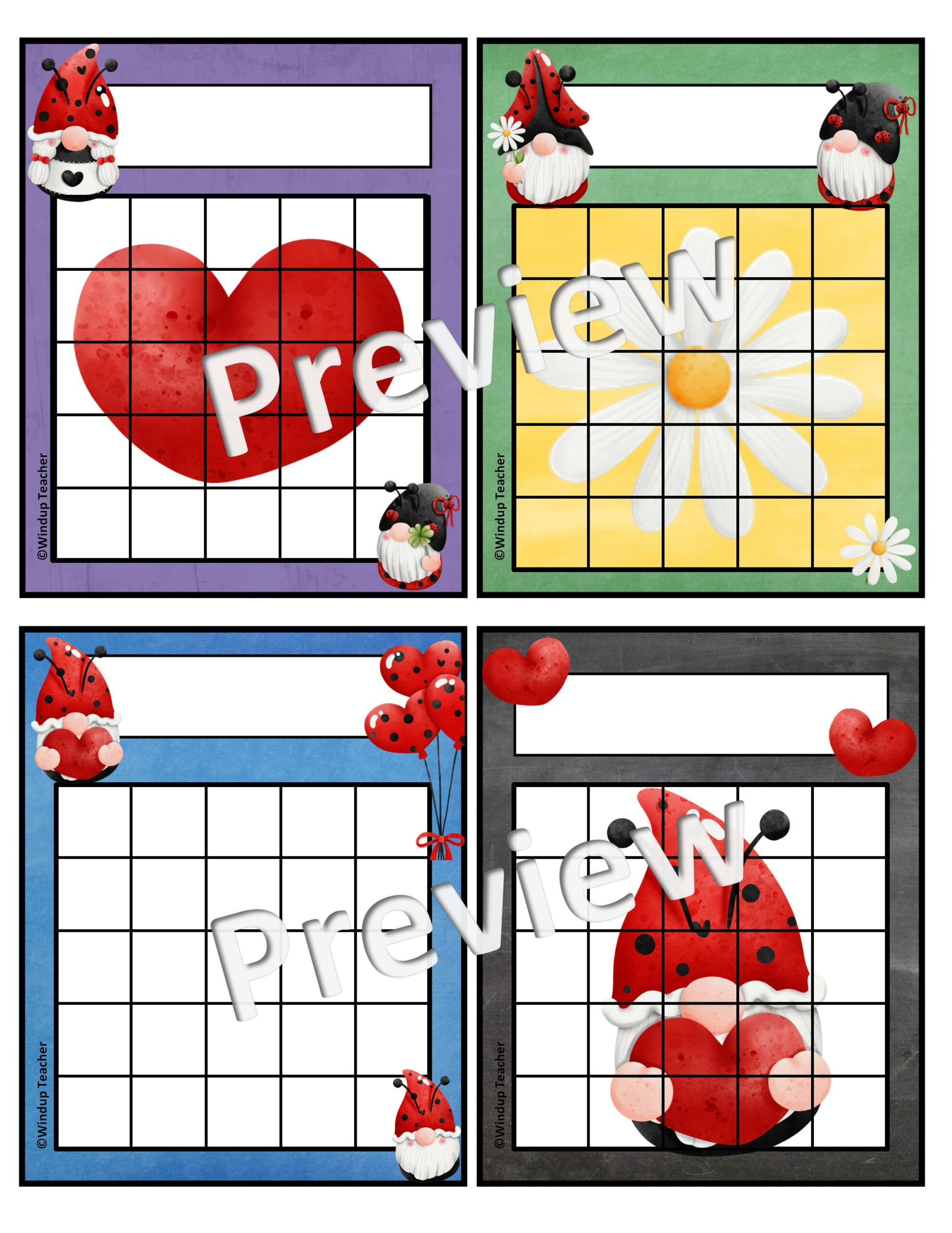 Gnome Ladybug Valentine Sticker Charts - Made By Teachers