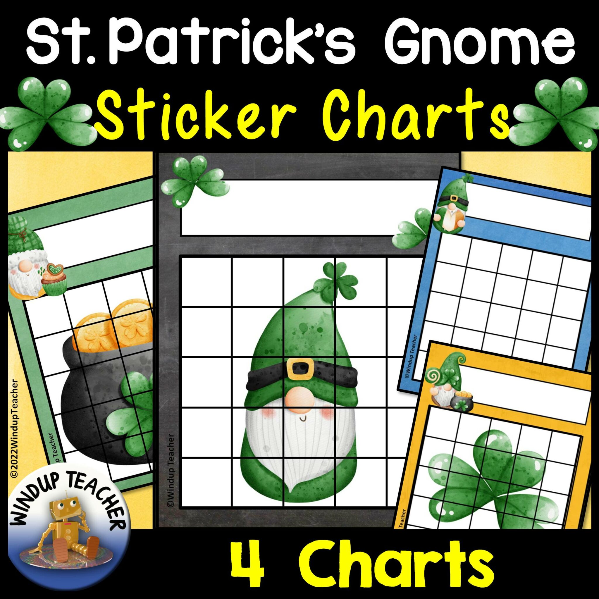 St. Patrick's Day Gnome Sticker Charts - Made By Teachers