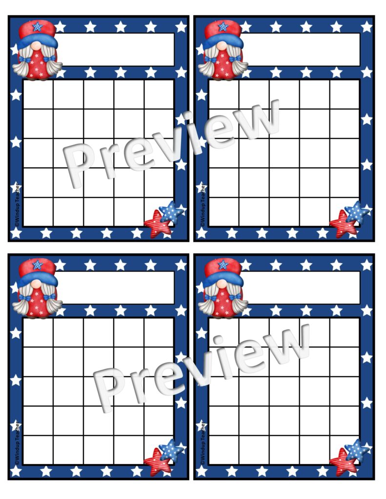 Fourth of July Gnome Sticker Charts | Made By Teachers