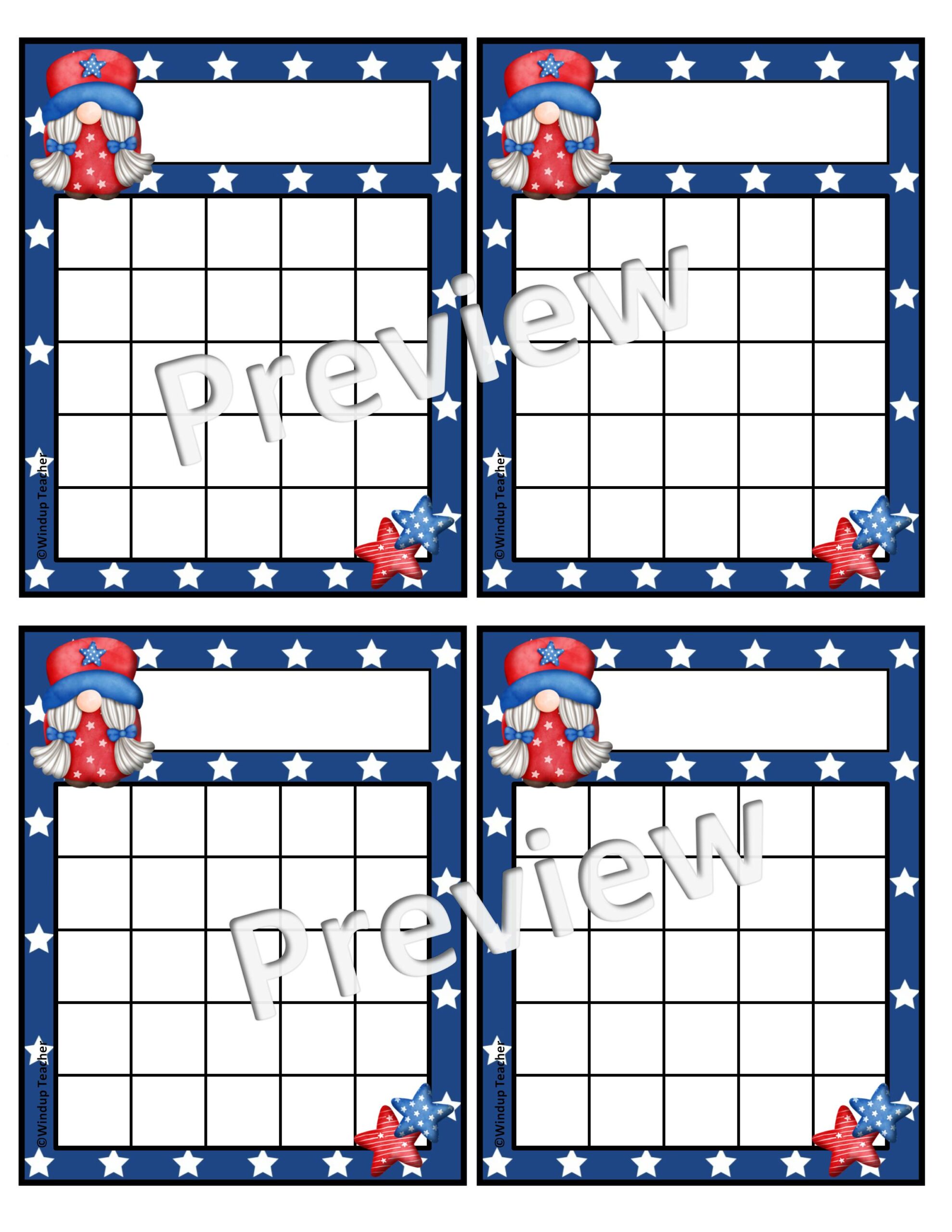 Fourth of July Gnome Sticker Charts | Made By Teachers