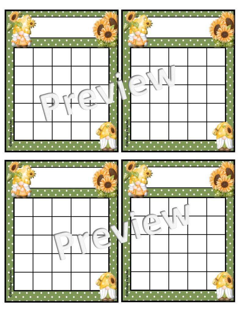 Sunflower Gnome Sticker Charts - Made By Teachers