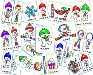 WINTER MATH CENTERS ORDERING NUMBERS | WINTER TASK CARDS | SNOWMAN ...