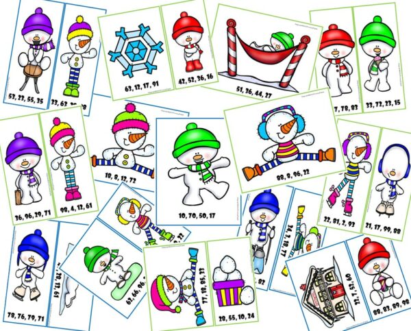 WINTER MATH CENTERS ORDERING NUMBERS | WINTER TASK CARDS | SNOWMAN ...