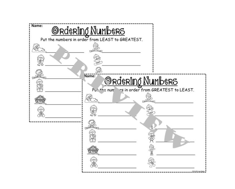 Winter Math Activities Ordering Numbers Snowman - Made By Teachers