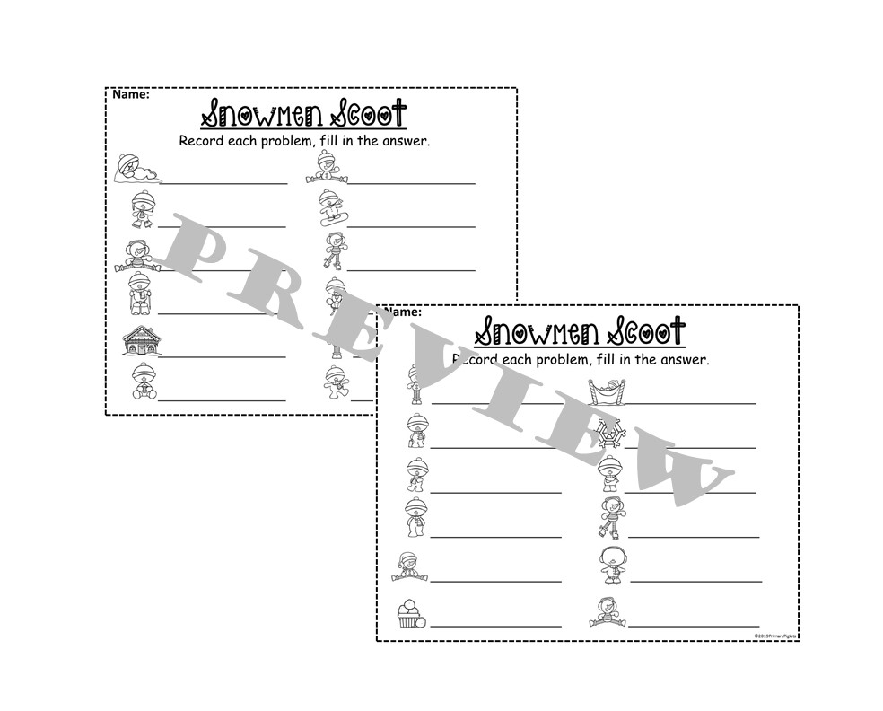WINTER MATH CENTERS ADDITION TO 10 | SUMS OF TEN | WINTER TASK CARDS ...