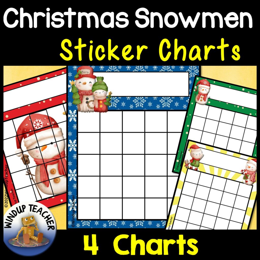 Snowmen Sticker Charts | Made By Teachers
