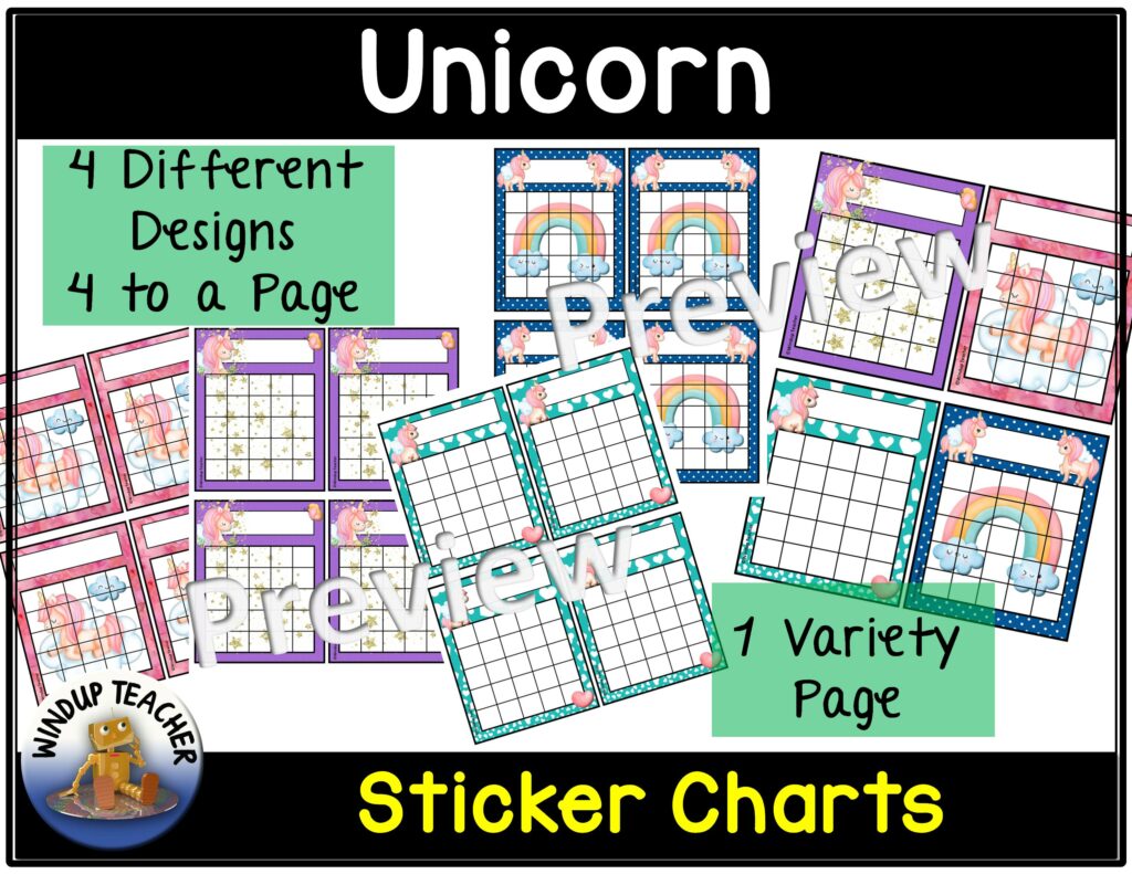 Unicorn Sticker Charts | Made By Teachers