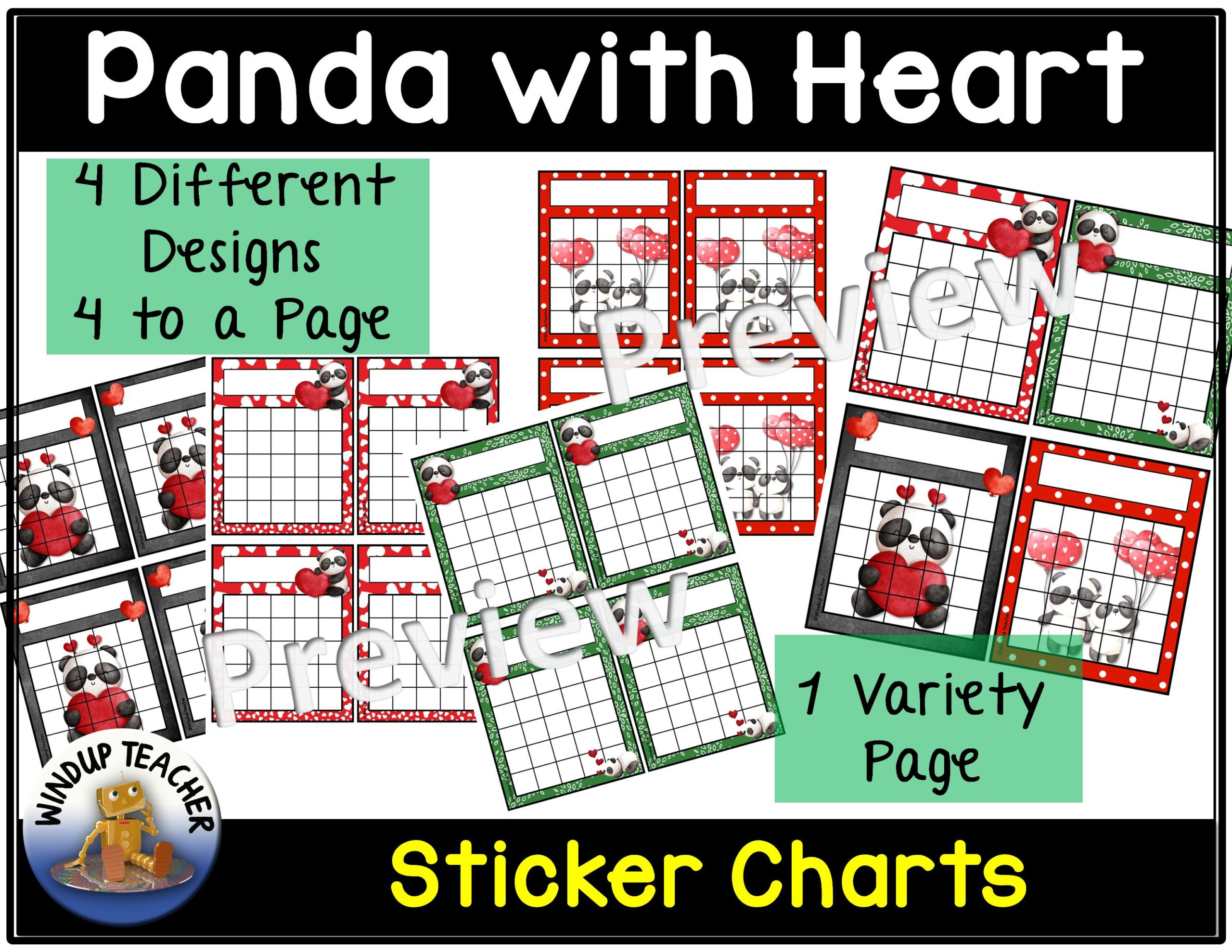 Panda Bear Sticker Charts | Made By Teachers