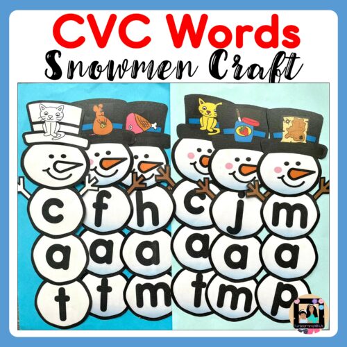 Winter Snowman CVC Words Craft Activity - Made By Teachers