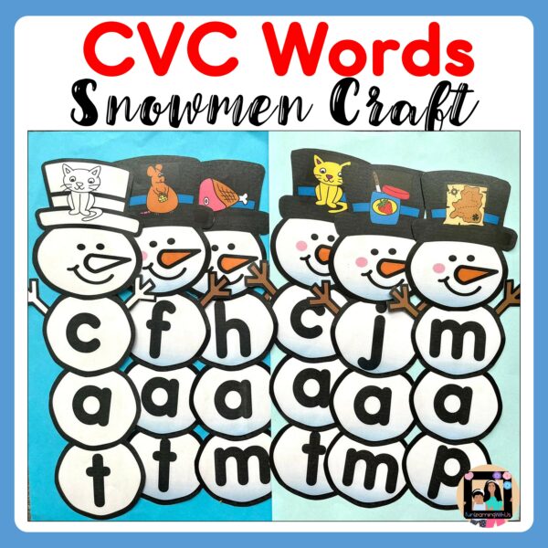 Winter Snowman CVC Words Craft Activity - Made By Teachers