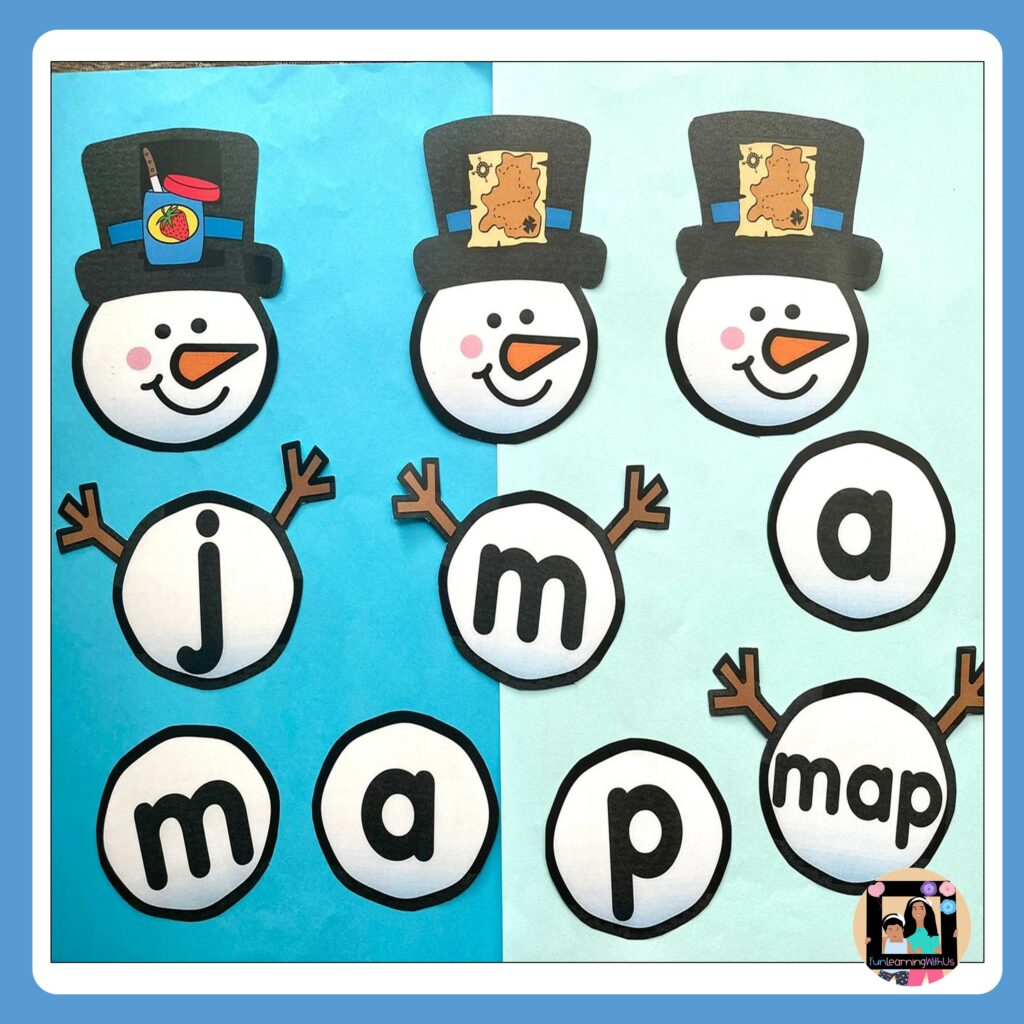 Winter Snowman CVC Words Craft Activity | Made By Teachers