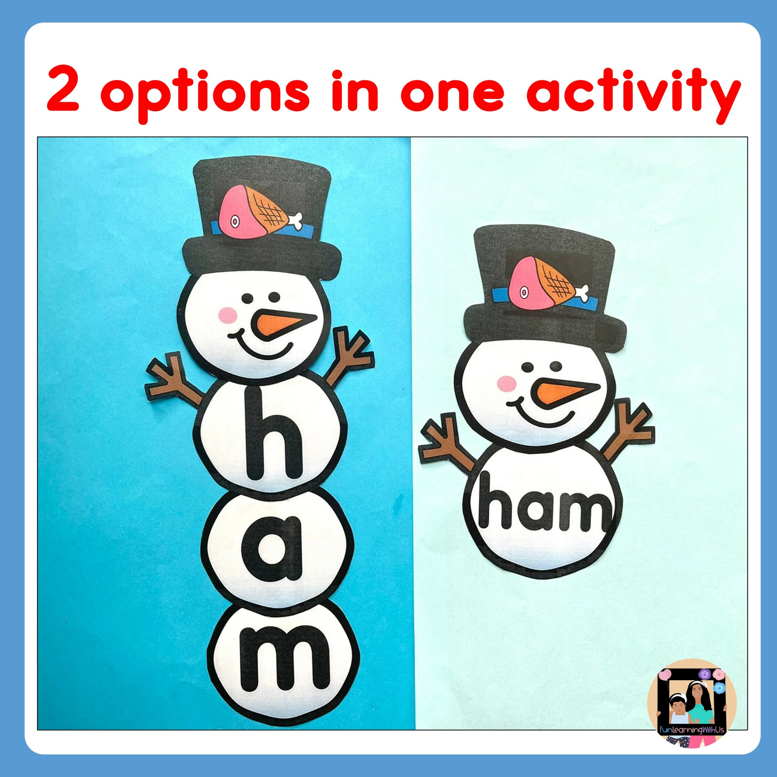 Winter Snowman CVC Words Craft Activity | Made By Teachers