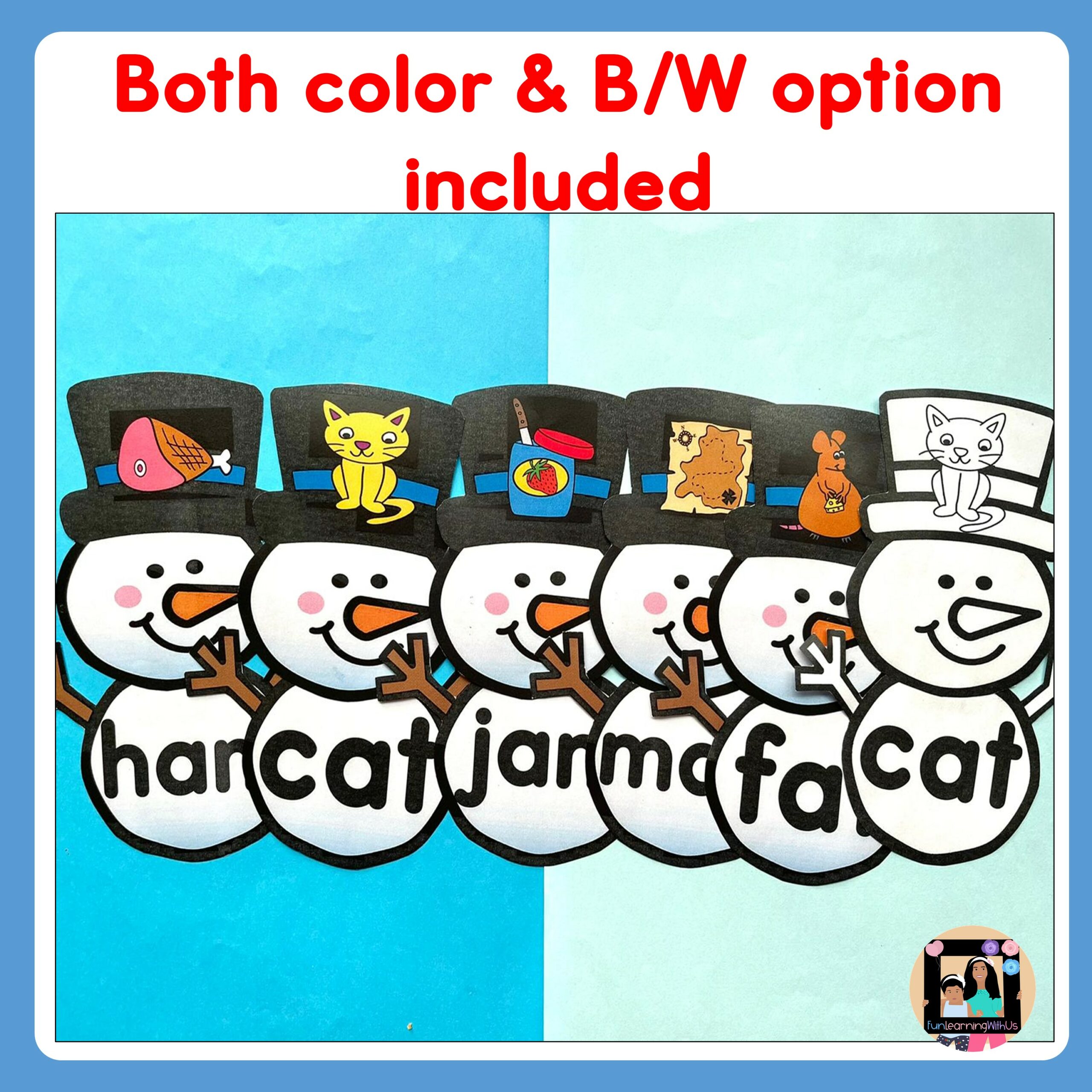 Winter Snowman CVC Words Craft Activity | Made By Teachers