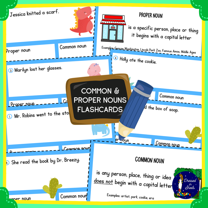 Common and Proper Nouns Flashcards | Made By Teachers