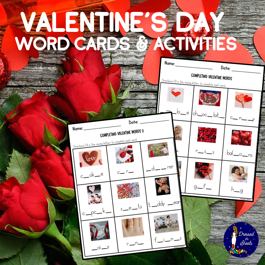 Valentine's Day Word Cards and Activities | Made By Teachers