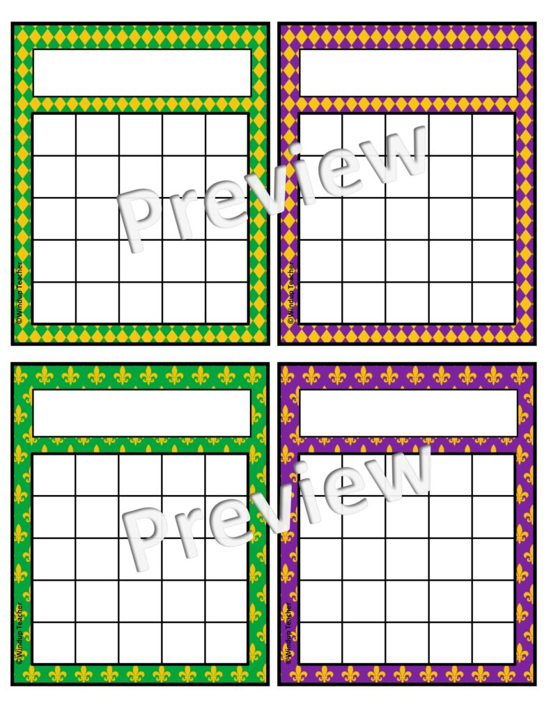 Mardi Gras Classic Sticker Charts - Made By Teachers