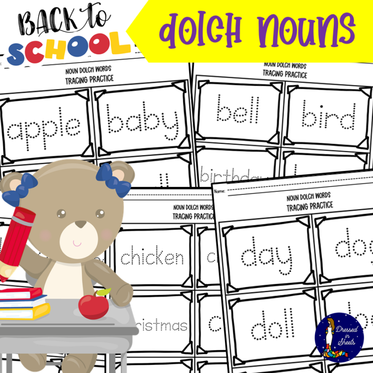 Dolch Nouns Tracing Practice | Made By Teachers