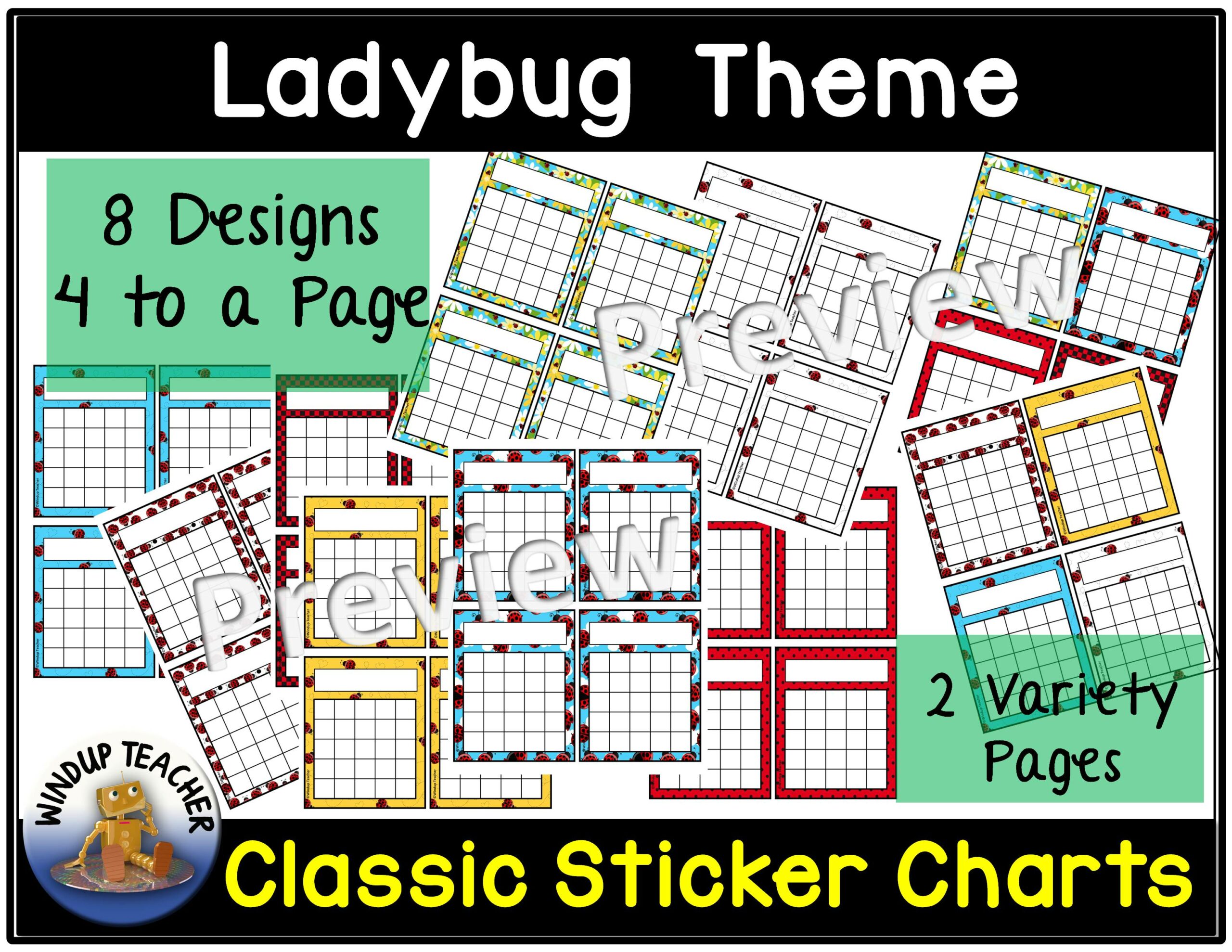 Ladybug Classic Sticker Charts | Made By Teachers