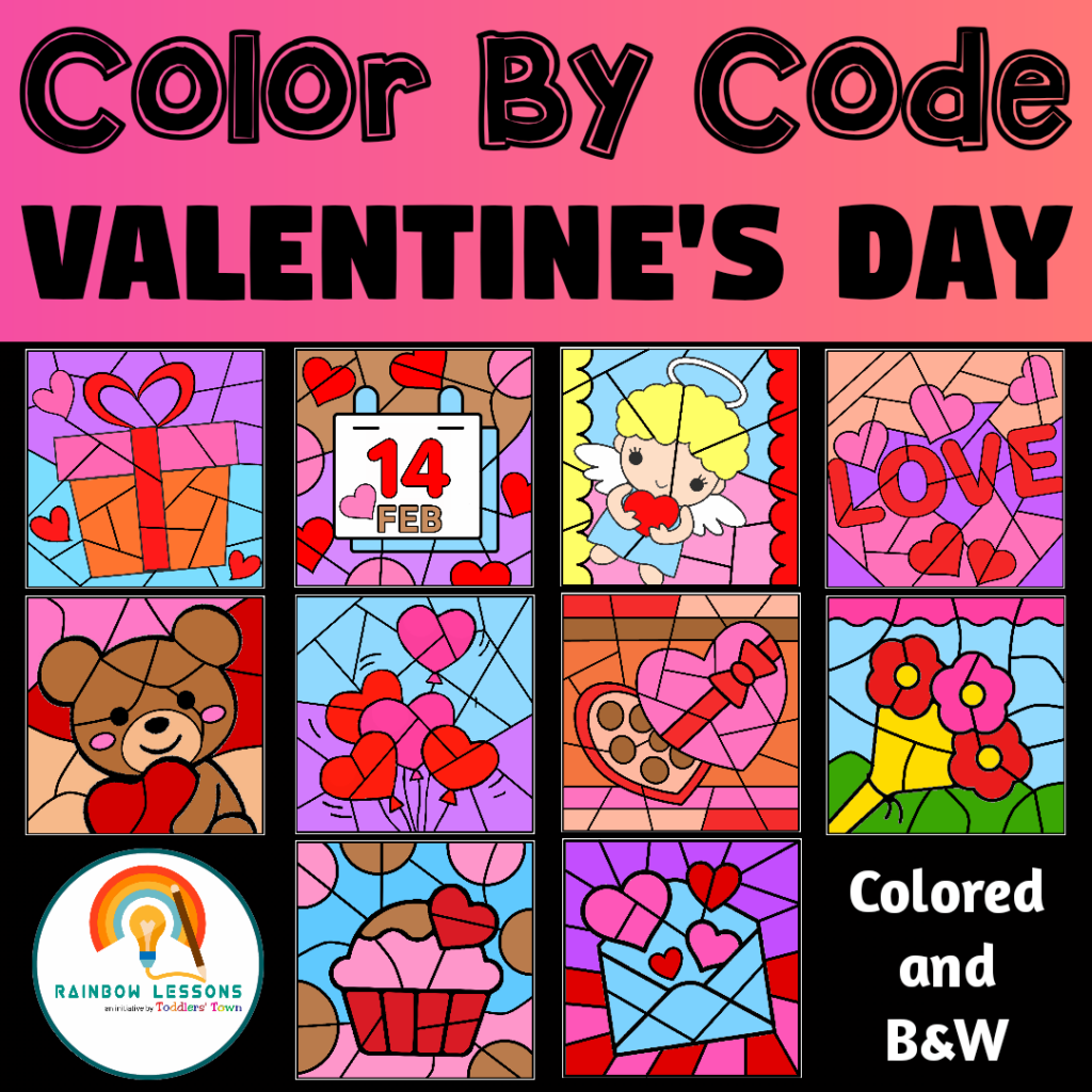 Valentines Day Color By Code Cliparts | Valentines | Made By Teachers
