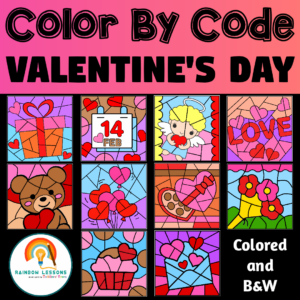 Valentines Day Color By Code Cliparts | Valentines | Made By Teachers
