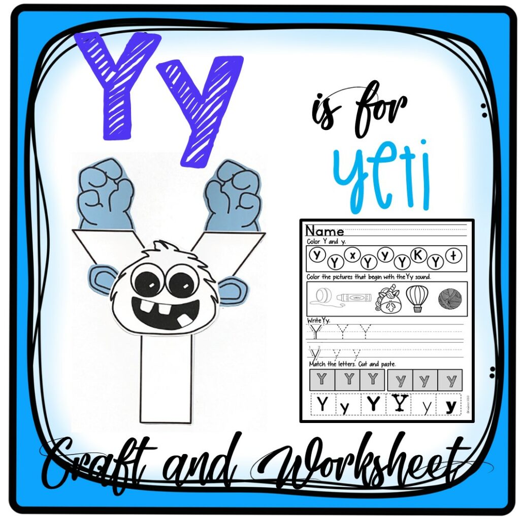 Letter Yy Craft, Y is for yeti - Made By Teachers