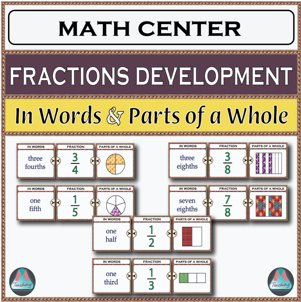 Fractions Math Center: In Words & Parts of a Whole | Made By Teachers