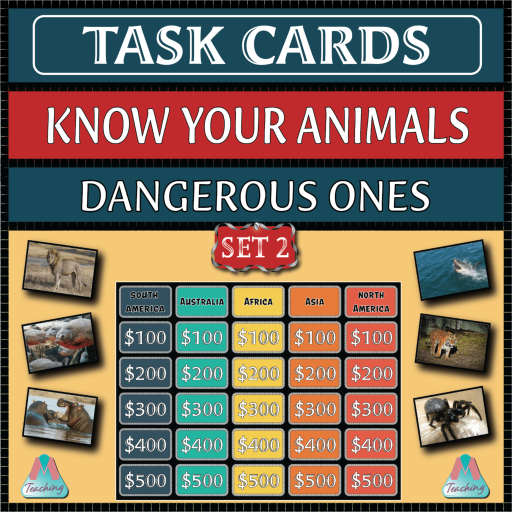 Animals Quiz Task Cards - Dangerous Ones Set 2 | Made By Teachers