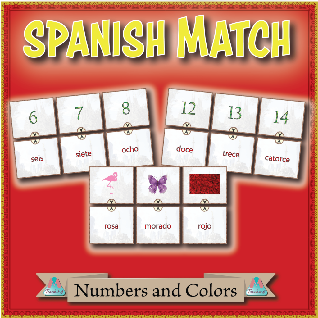 Spanish Match - Numbers and Colors - Made By Teachers