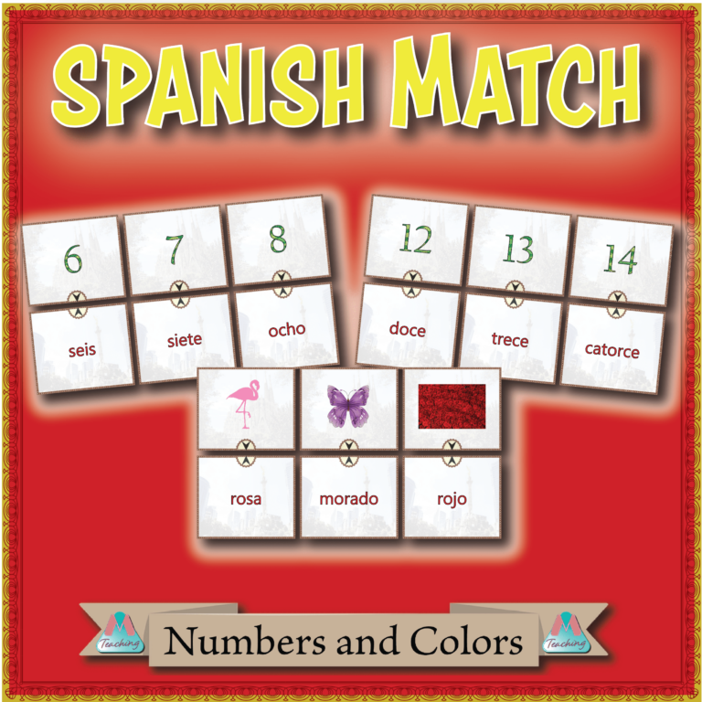 Spanish Match - Numbers and Colors - Made By Teachers
