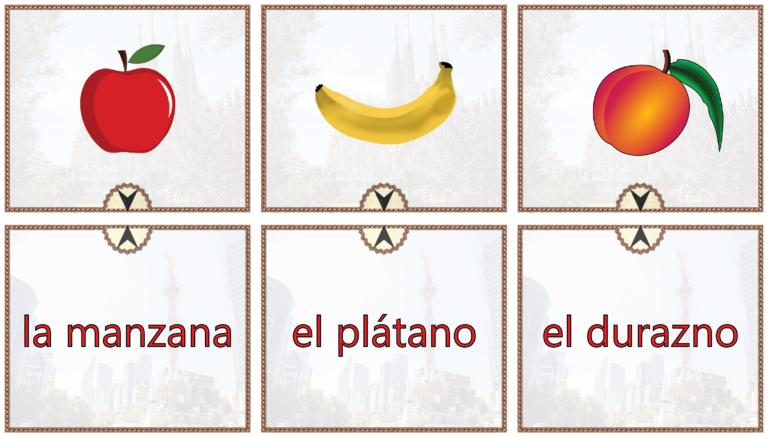 Spanish Match - Fruits and Vegetables - Made By Teachers