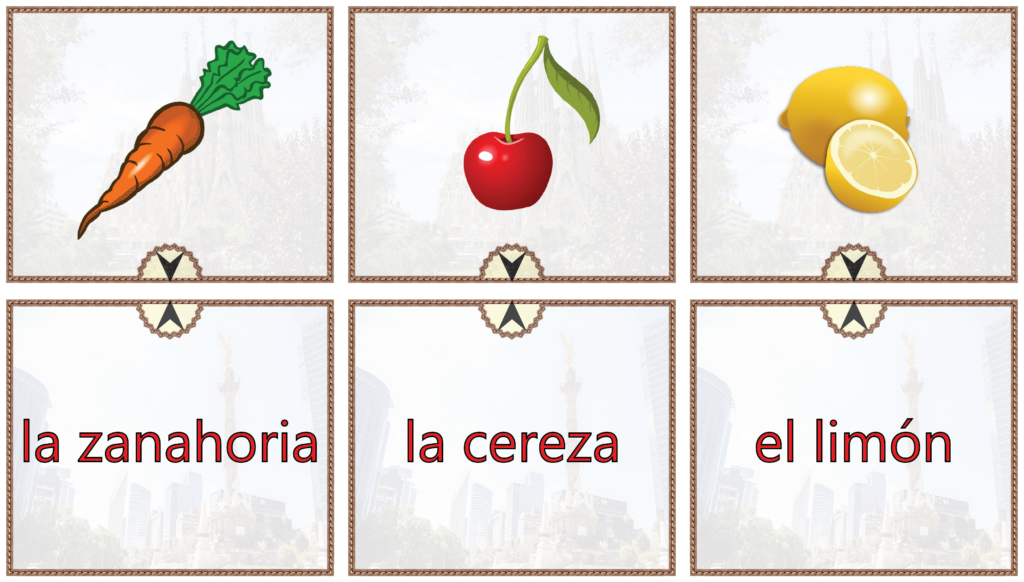 Spanish Match - Fruits and Vegetables - Made By Teachers