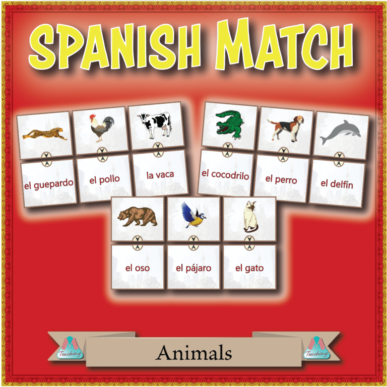 Spanish Match - Animals | Made By Teachers