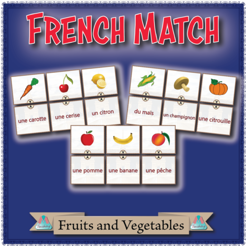 French Match - Fruits and Vegetables | Made By Teachers