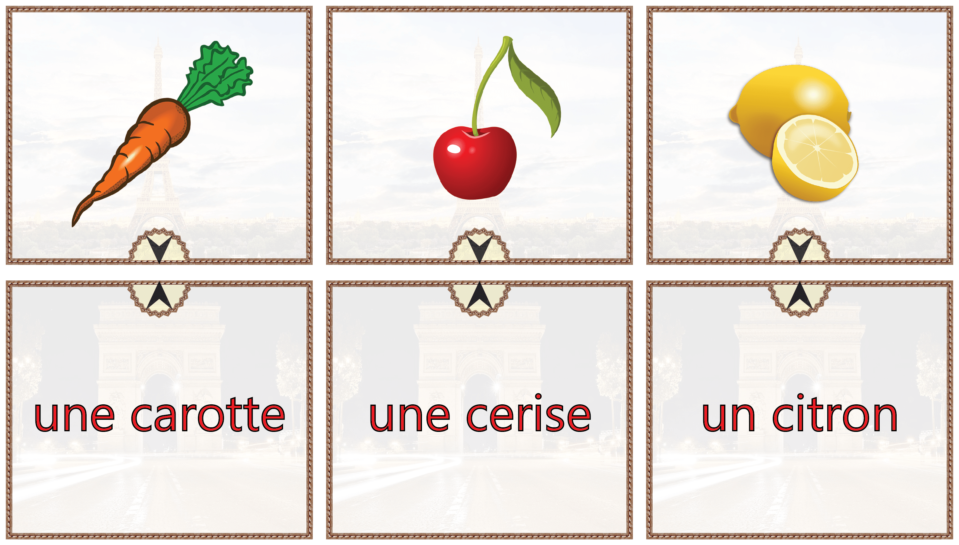 French Match - Fruits and Vegetables | Made By Teachers