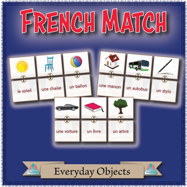 French Match & Task Cards - Everyday Objects | Made By Teachers