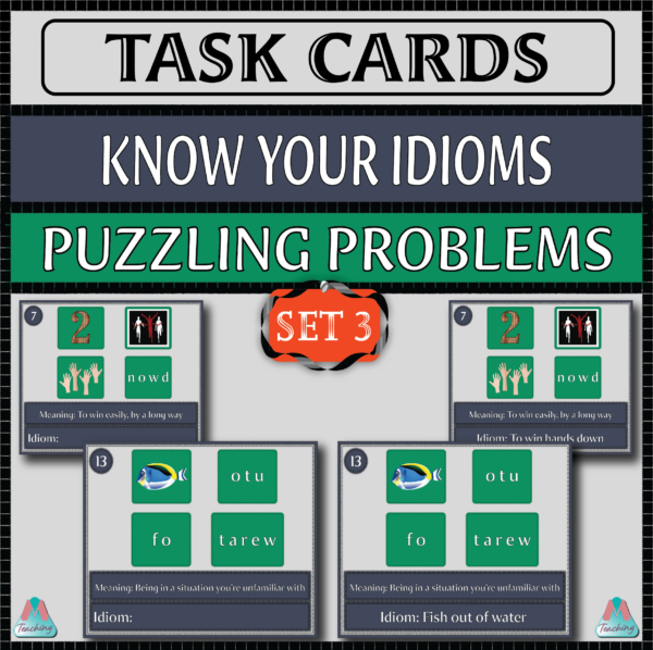 Idiom Task Cards - Puzzling Problems Set 3 - Made By Teachers