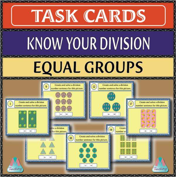 Division Task Cards - Equal Groups - Made By Teachers