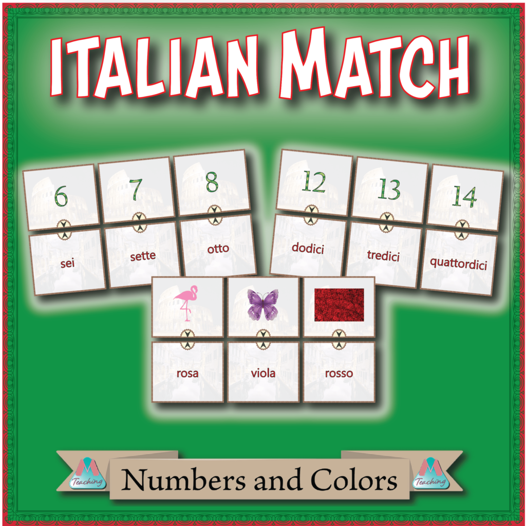 Italian Match - Numbers and Colors - Made By Teachers