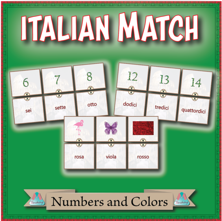 Italian Match & Task Cards - Numbers & Colors - Made By Teachers