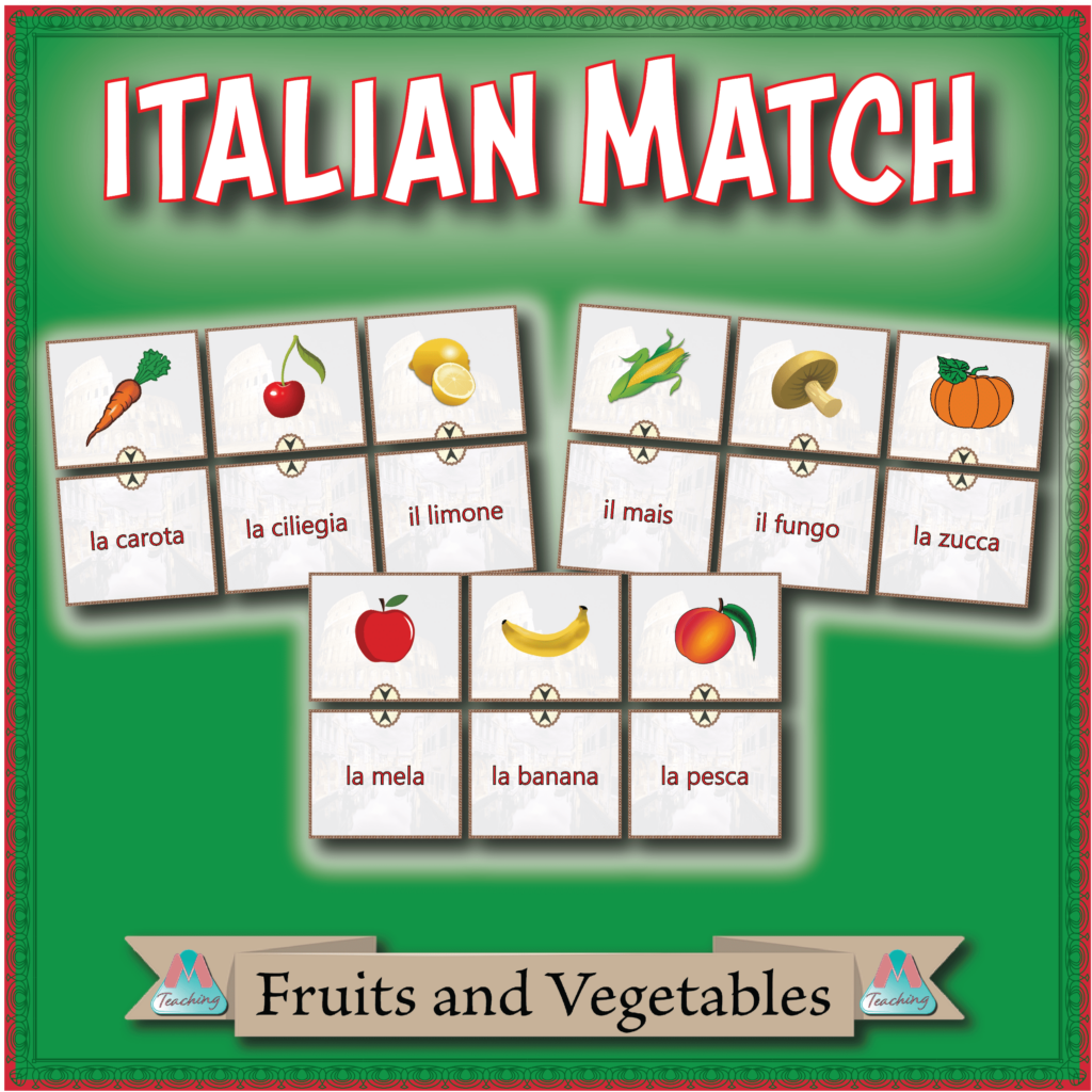 Italian Match - Fruits and Vegetables - Made By Teachers