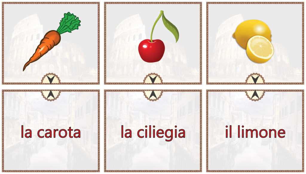Italian Match - Fruits and Vegetables | Made By Teachers