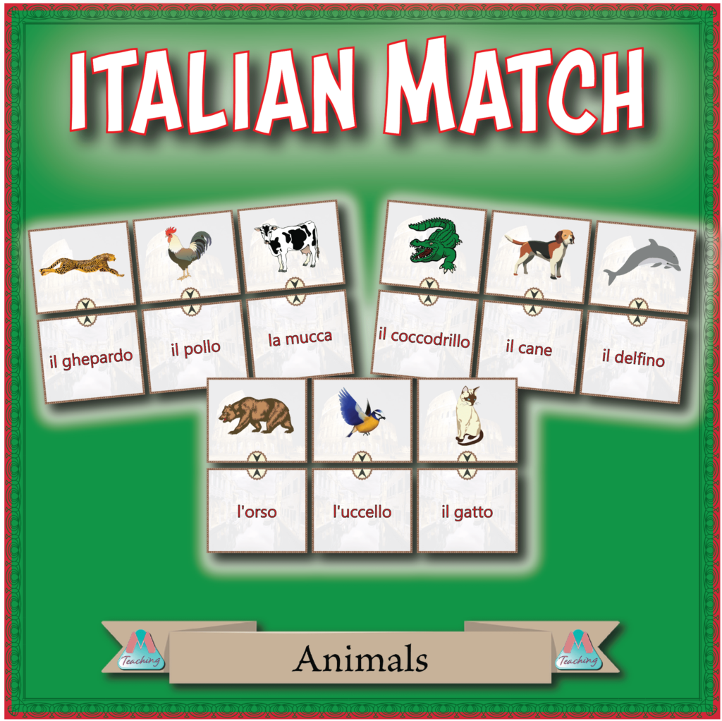 Italian Vocabulary Match Bundle | Made By Teachers