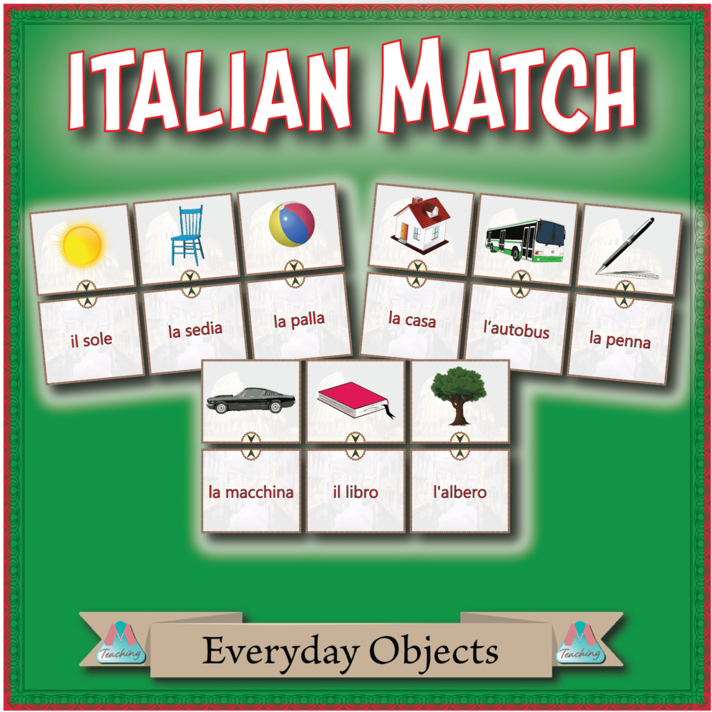 Italian Vocabulary Match Bundle | Made By Teachers