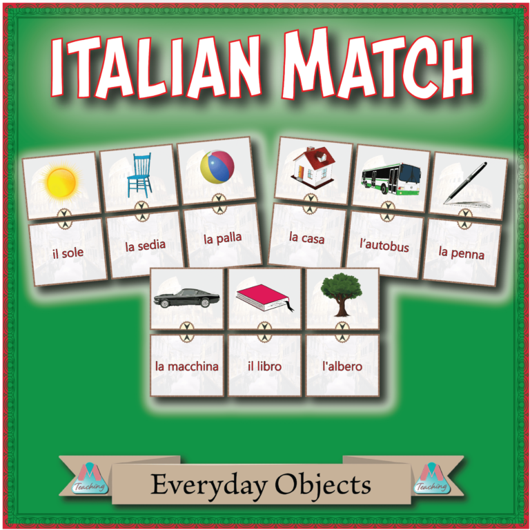 Italian Vocabulary Match Bundle - Made By Teachers