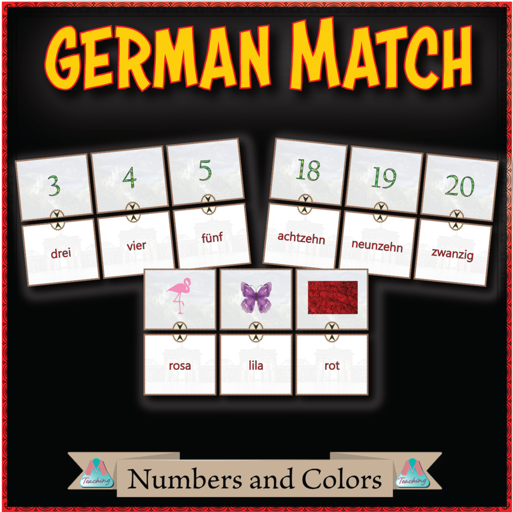 German Match - Numbers and Colors - Made By Teachers